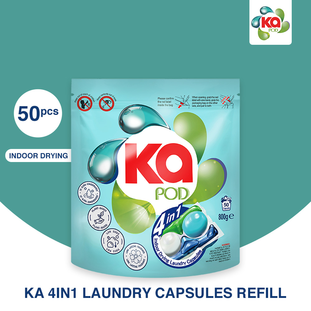 Ka 4 in 1 Laundry Capsules Refill Pack Indoor Drying (50 Pods) | Shopee Singapore