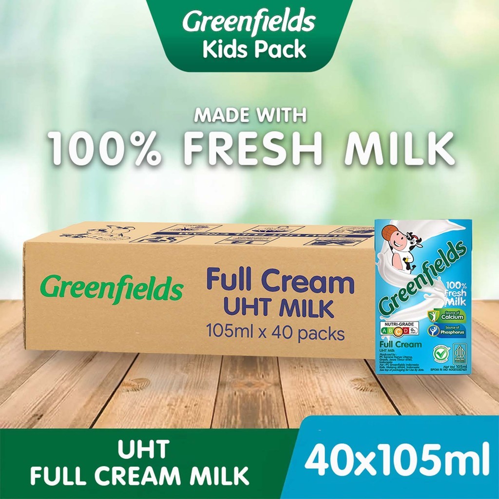 Greenfields UHT Full Cream Milk, 105ml x 4s x 10s | Shopee Singapore