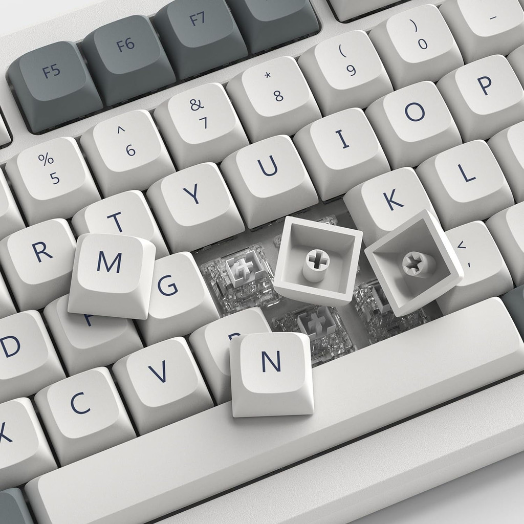 Womier Vintage Grey PBT Keycaps, XDA Contour Keycaps 75%, Dye ...