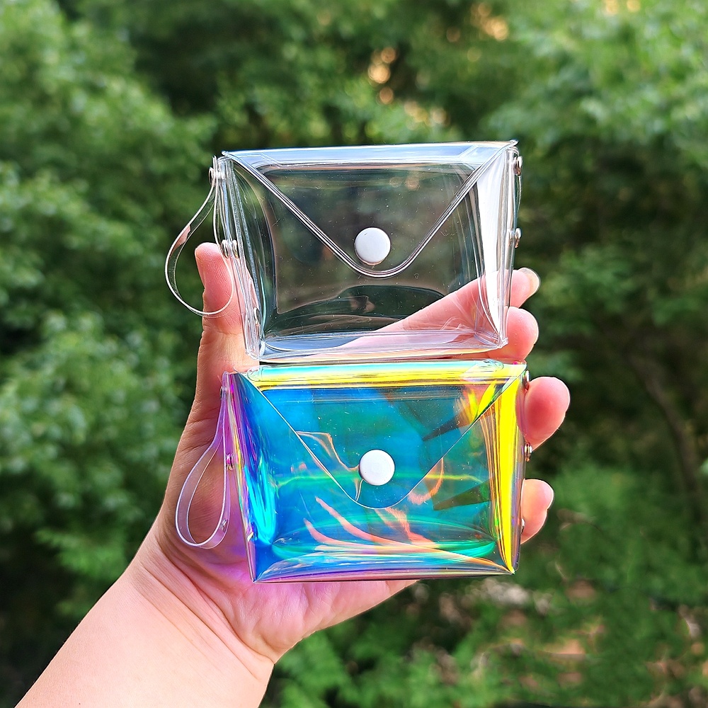 1 Piece Small Transparent Plastic Snap Coin Purse Simple ...