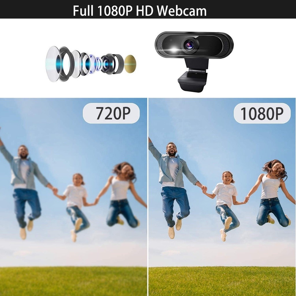 1080P HD Webcam for PC Laptop Online Class USB Web Camera with Mic ...