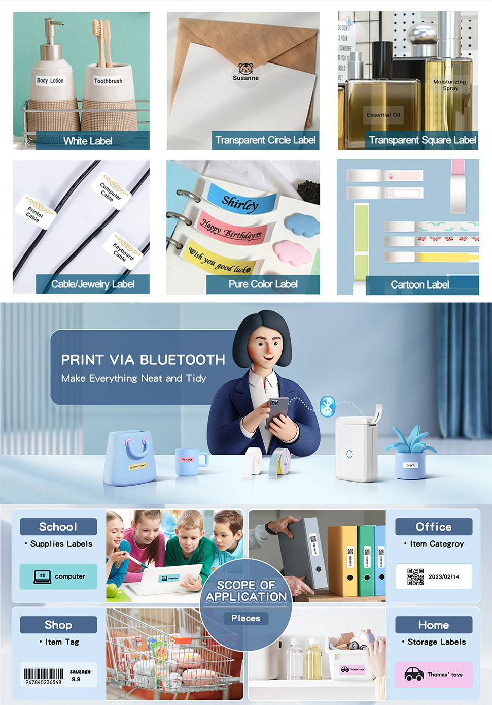 NIIMBOT D110 Label Maker Machine With Tape, Small Thermal Sticker ...