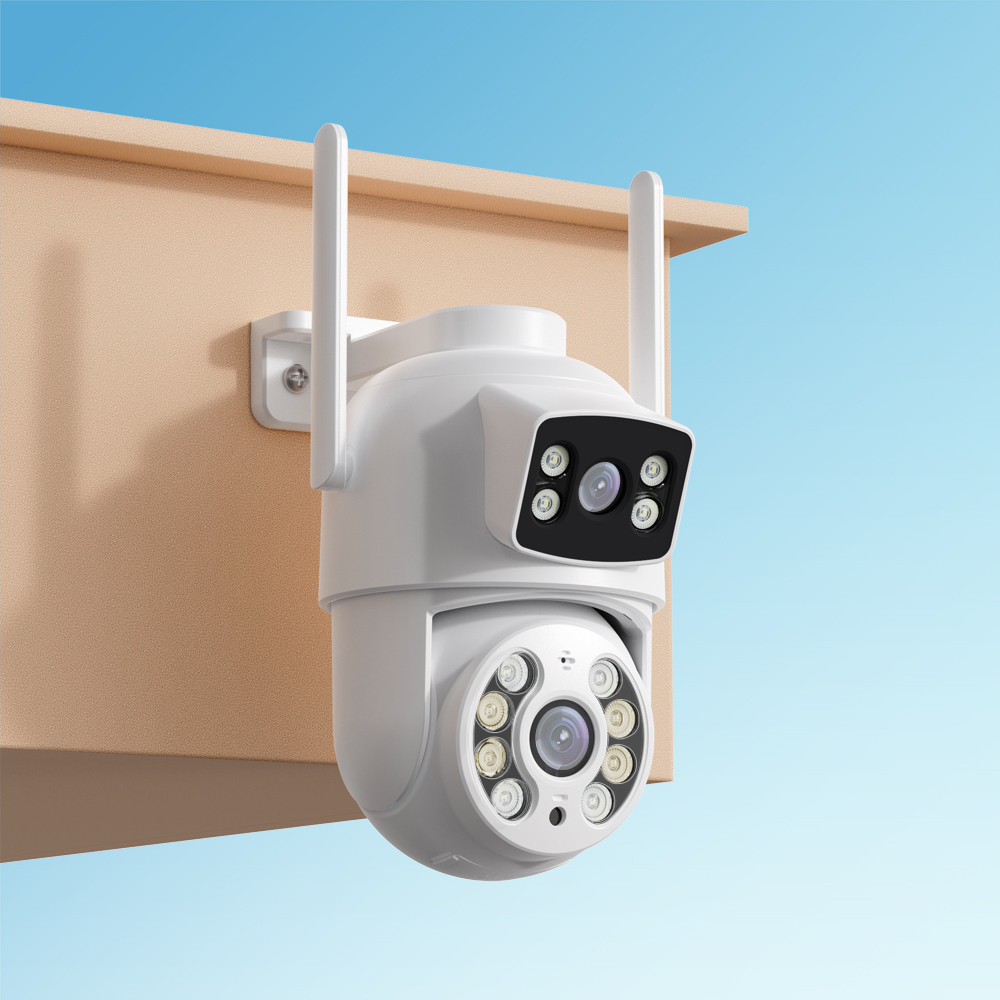 4MP Outdoor Surveillance Camera Dual Lens Dual Screen Ai Auto Tracking ...