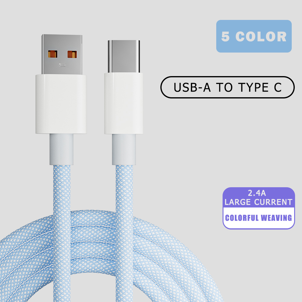 Braided USB Micro to Type-C Fast Charging Data SYNC Charger Cable Cord ...