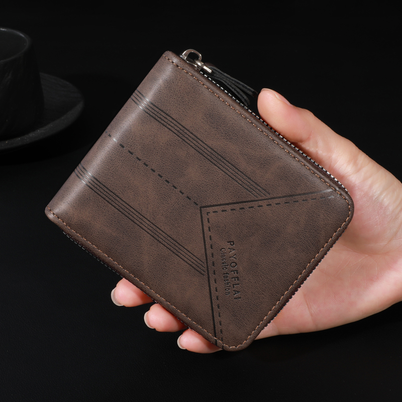 1pc New Men's Wallet, Multi-functional Zipper Wallet, Versatile Multi ...