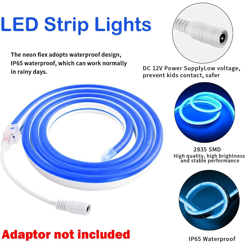 LED Light Strip Waterproof COB Tape Lights No Light Spots Flexible Neon ...