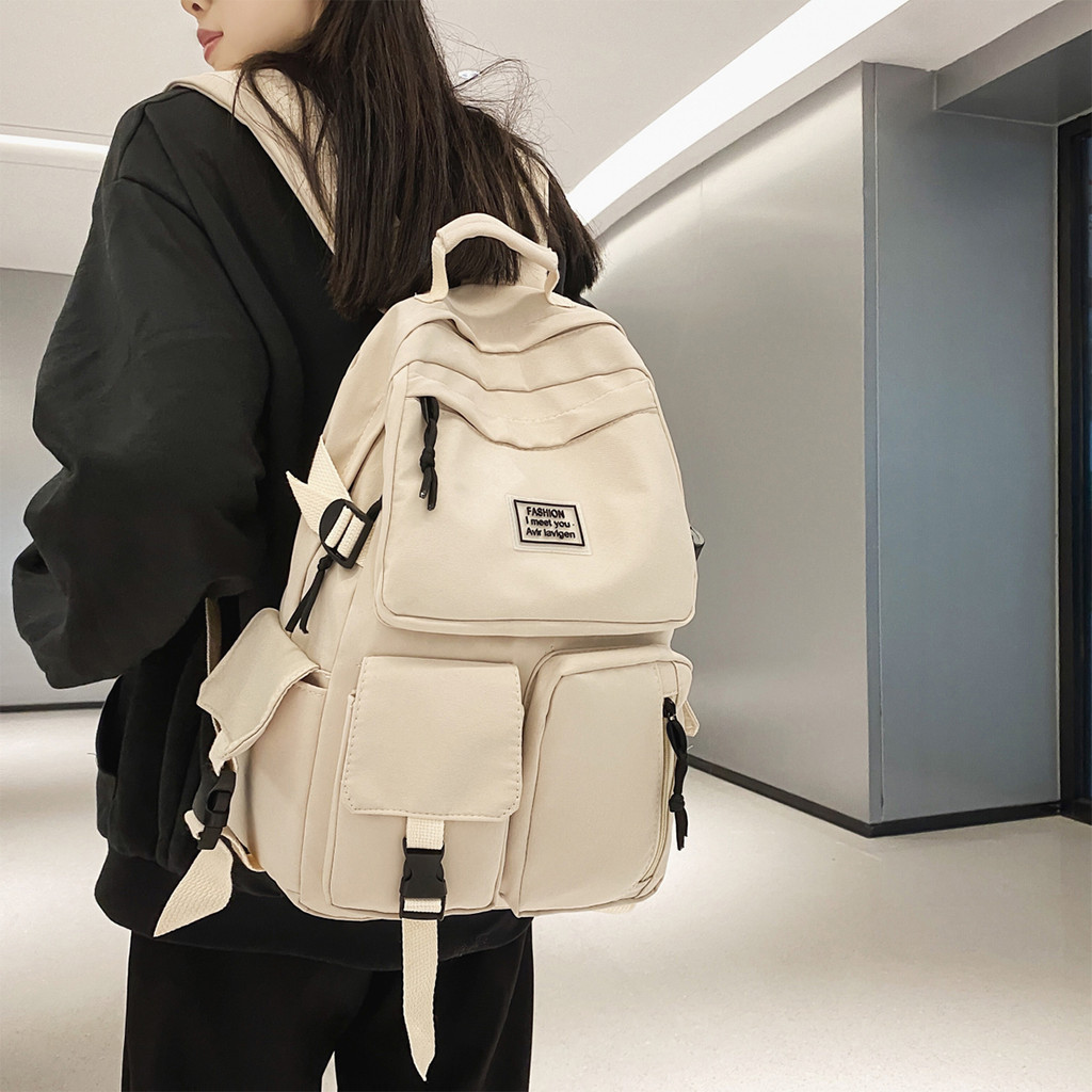 1 Pc Fashionable With Multi pockets Nylon Zippir Knapsack For Lady For ...