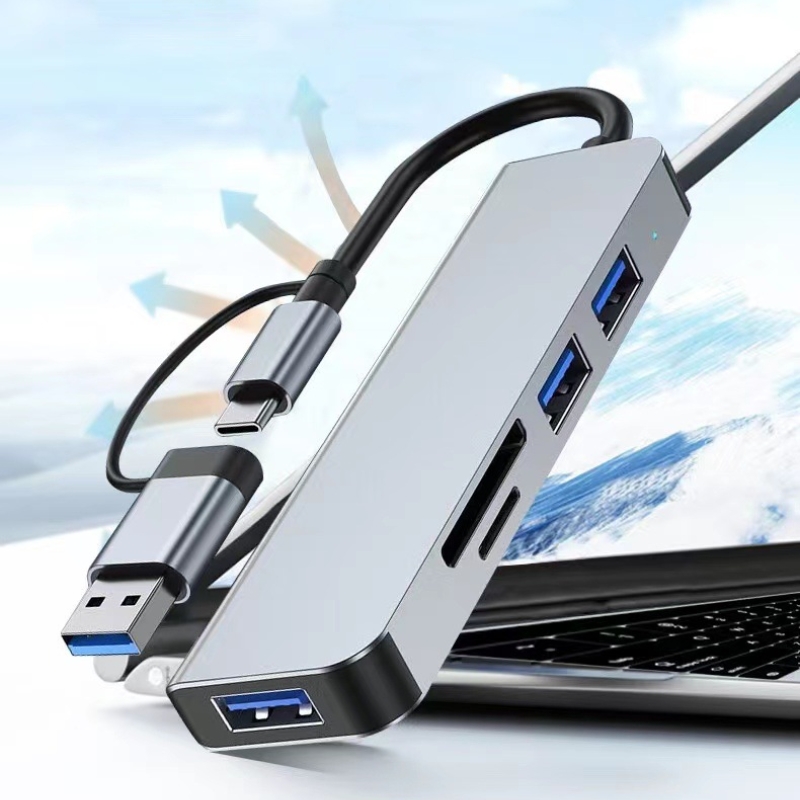 Type C Docking Station 5 In1 Usb3 0 Hub Converter Card Reading Tf Sd