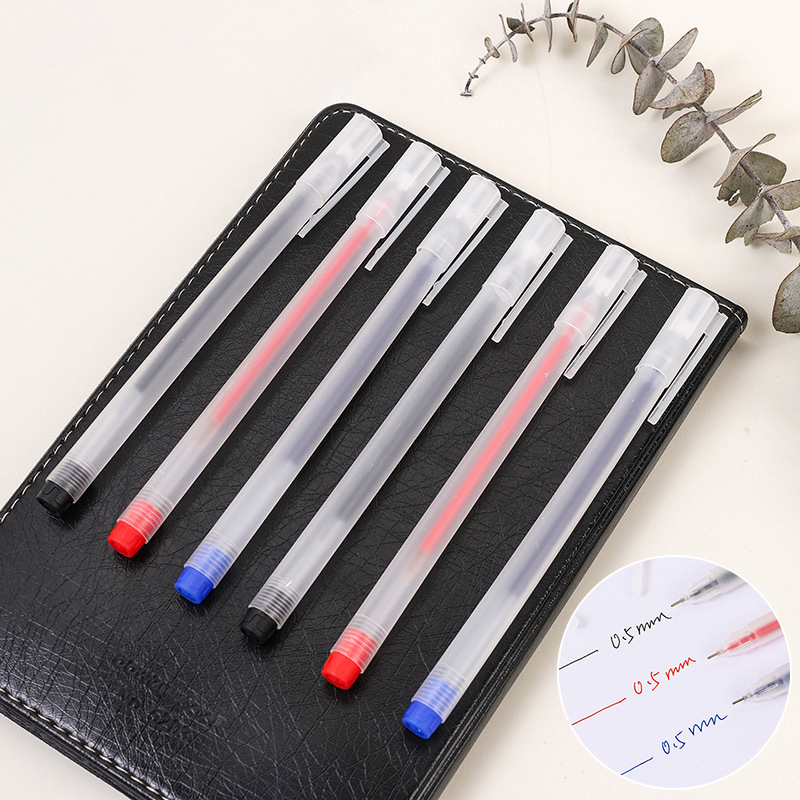 10pcs Frosted Transparent Shell Gel Pens Set, Replaceable Ink for ...