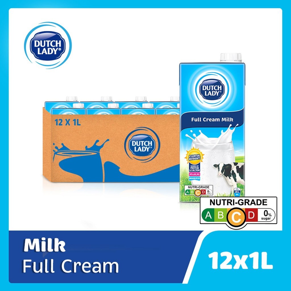 [1 Carton] Dutch Lady UHT Full Cream Milk (12x1L) | Shopee Singapore
