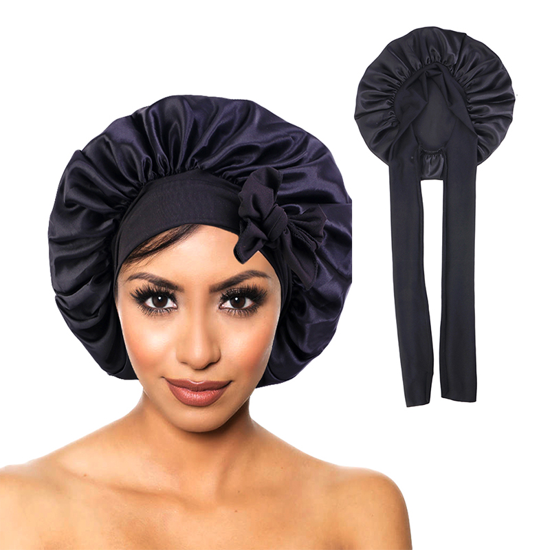 Silk Bonnet Satin Hair Bonnet With Tie Band for Sleeping Bonnets Hair ...