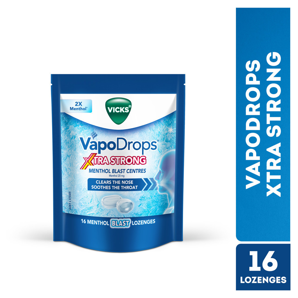 Vicks VapoDrops Xtra Strong Menthol (16 lozenges) | Shopee Singapore