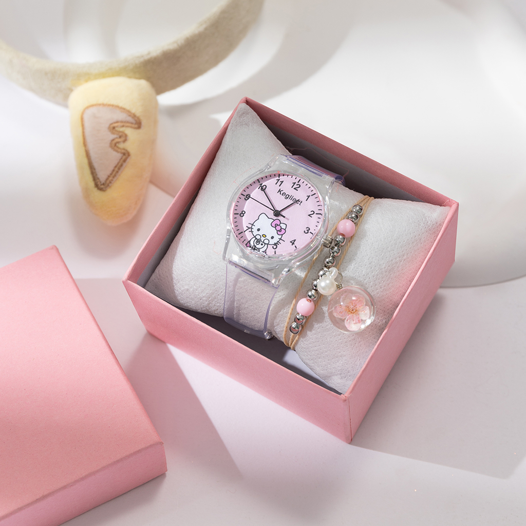 Hello Kitty Children's Cute Watches Princess Pink Cartoon Student ...