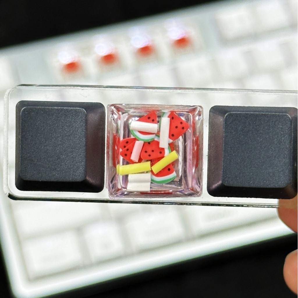 1 Original Unique Epoxy Transparent Fruit Keycap Handmade DIY Cute Pink ...