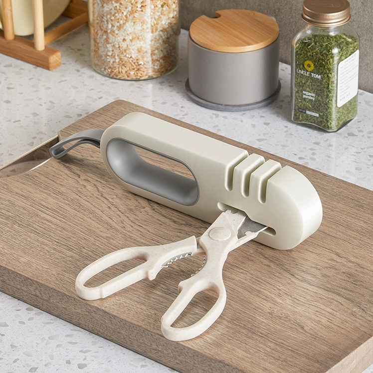 Multi-Function white grey Knife Sharpener Four-in-One Knife Scissors ...