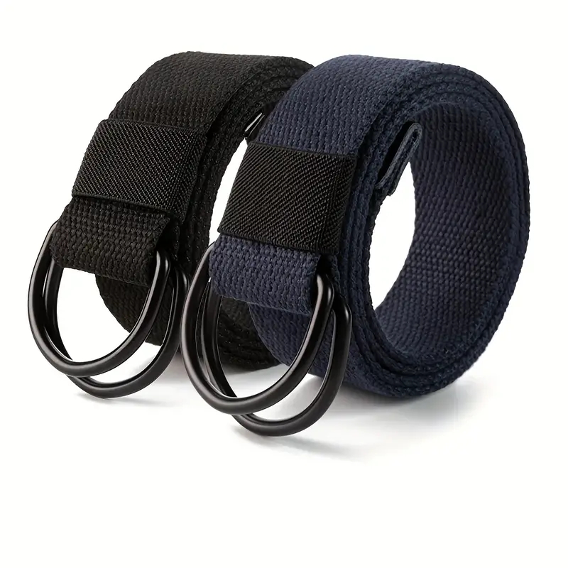 New Belt Double D Ring Buckle Waistband Casual Canvas Female Belt ...