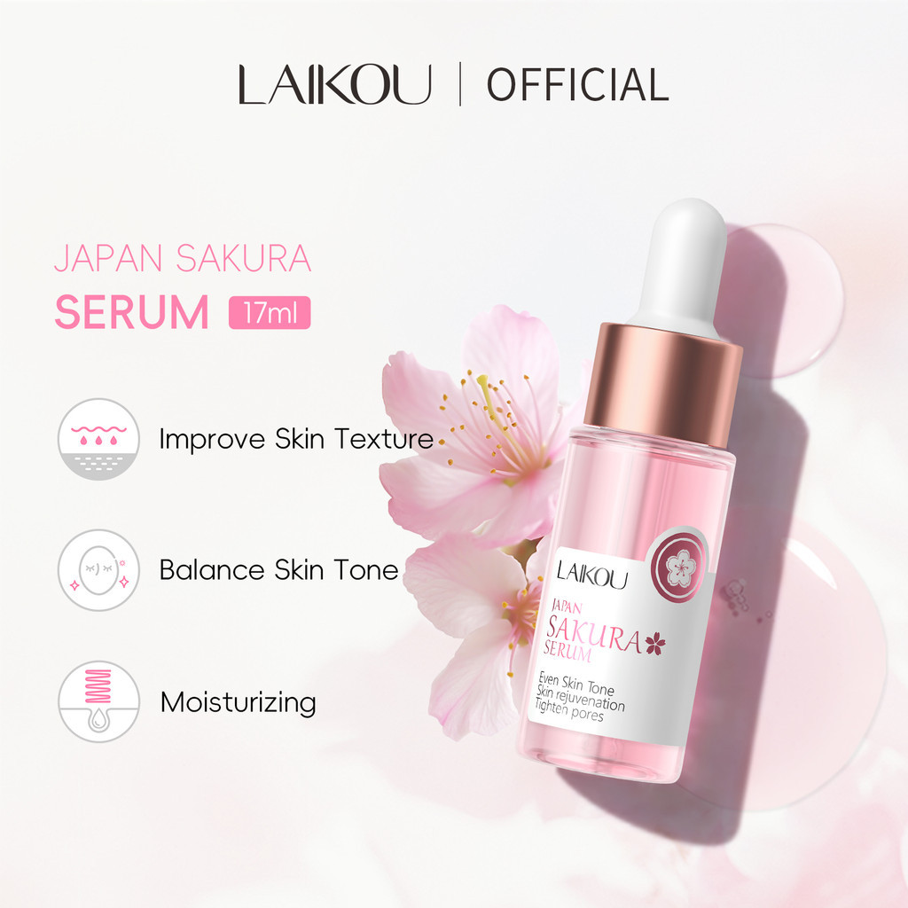 LAIKOU Sakura Serum Essence Shrink Pores Skin Rejuvenation Whitening Serum 17ml | Shopee Singapore