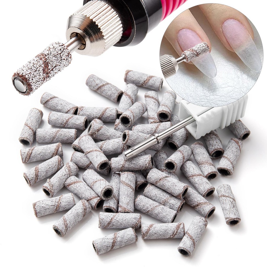 3.1mm Mandrel 80/120/180/240 Grit Nail Sanding Bands Nail Drill Bits ...