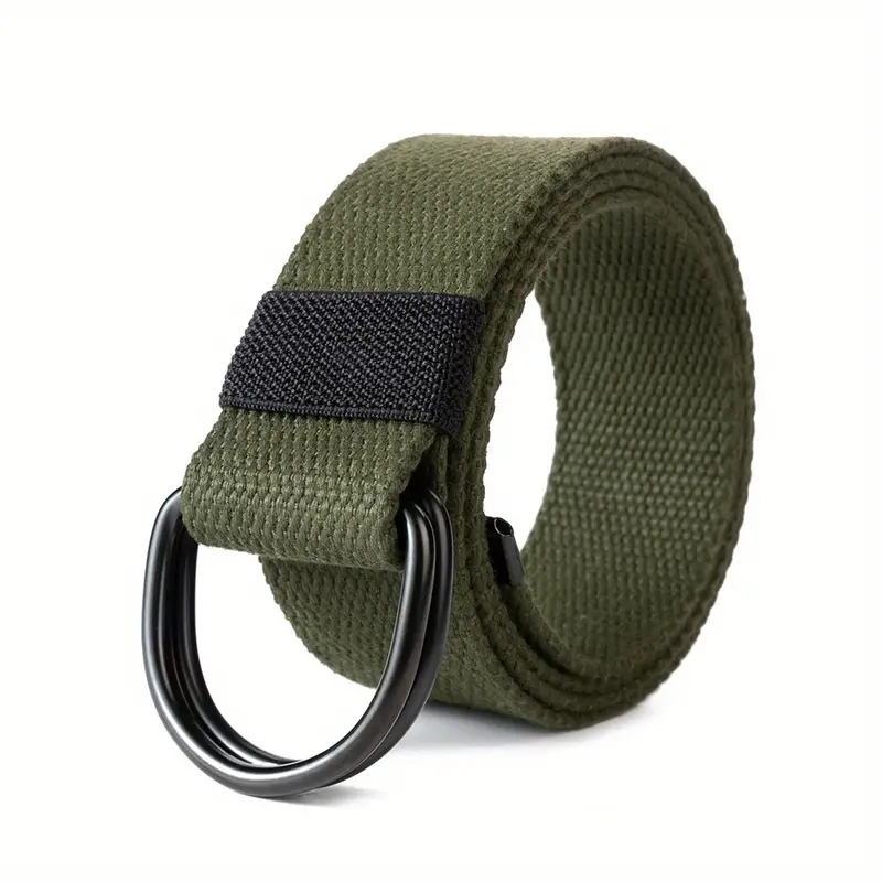 Double D Ring Belt - Casual Canvas Waistband for Women & Men, Jeans ...