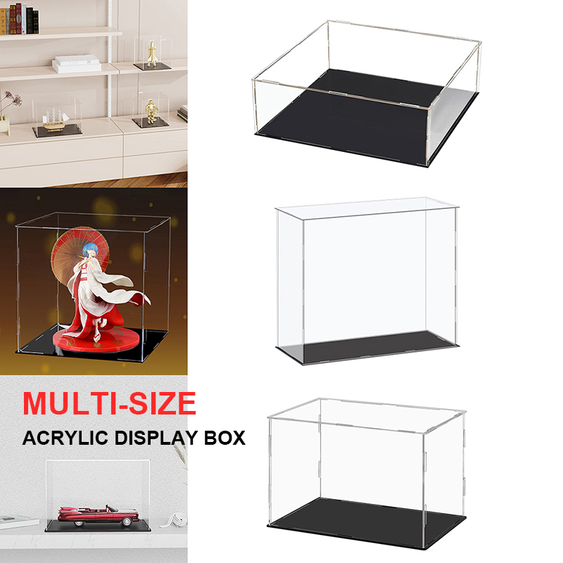 Multi-size Transparent Acrylic Display Box, Assembly Dust-proof Protection Cover for Figurines ...