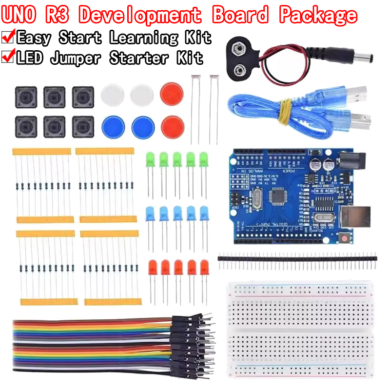 Starter Kit For UNO R3 Mini Breadboard LED Jumper Wire Button For ...