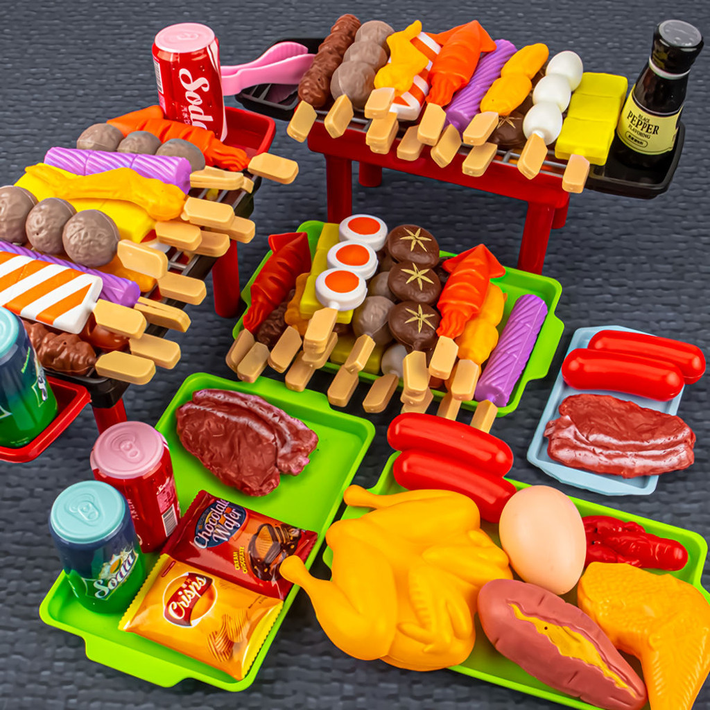 Mini Kitchen Pretend Play Toys Barbecue Set Children's Cooking ...