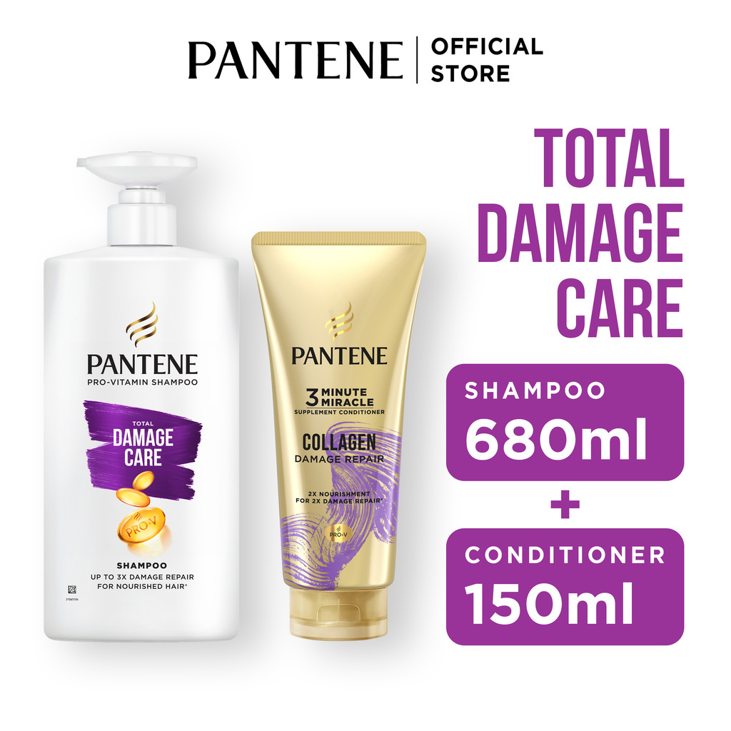 Pantene Pro-Vitamin Shampoo Total Damage Care 680 ml + Pantene ...