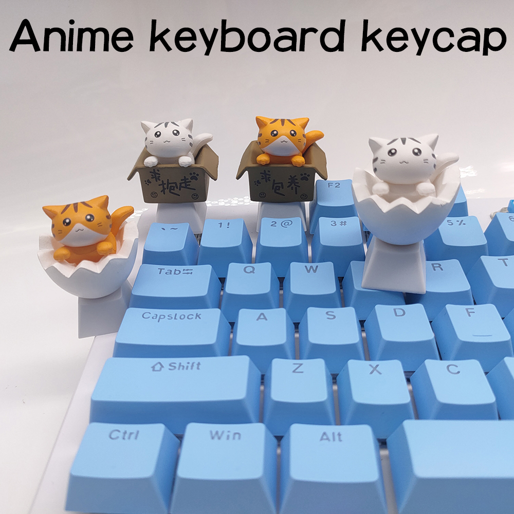 Beg for Holding Cat Keycap Unique Anime Kawaii Cartoon Customized Cute ...