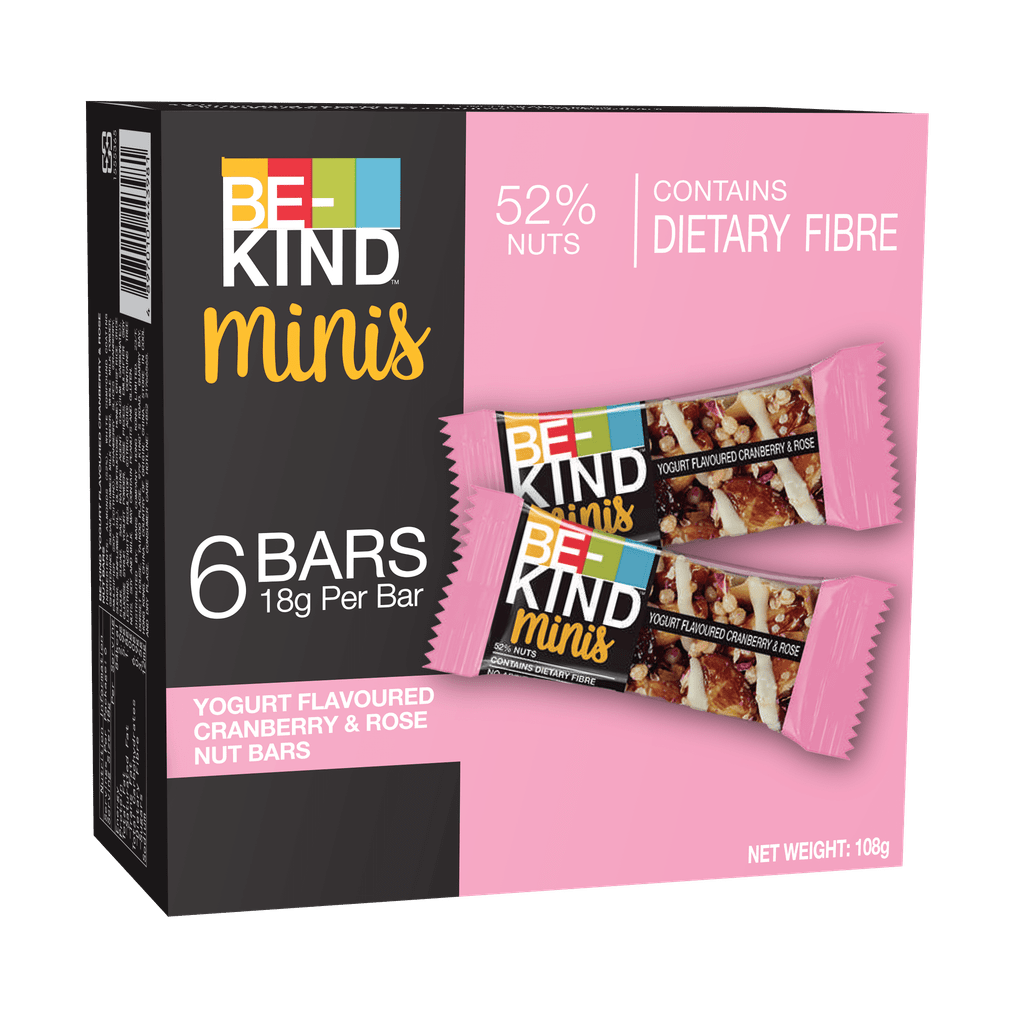 BE-KIND Minis Yogurt Flavoured Cranberry and Rose Nut Snack Bars ...