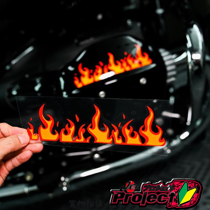 Reflective flame car sticker vinyl motocross sticker fun motorcycle ...