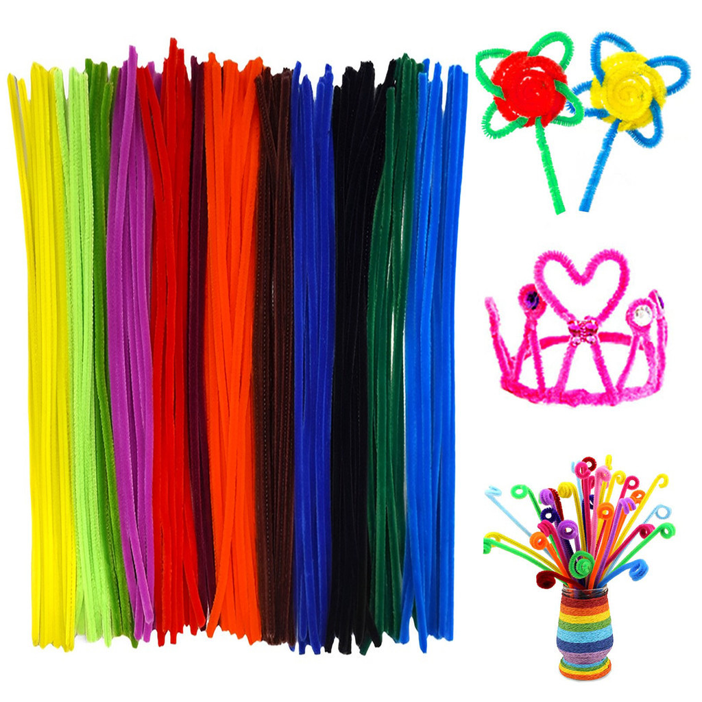 100 PCS Mix-Color Pipe Cleaners, Colorful Pipe Cleaners, Sparkle Pipe ...