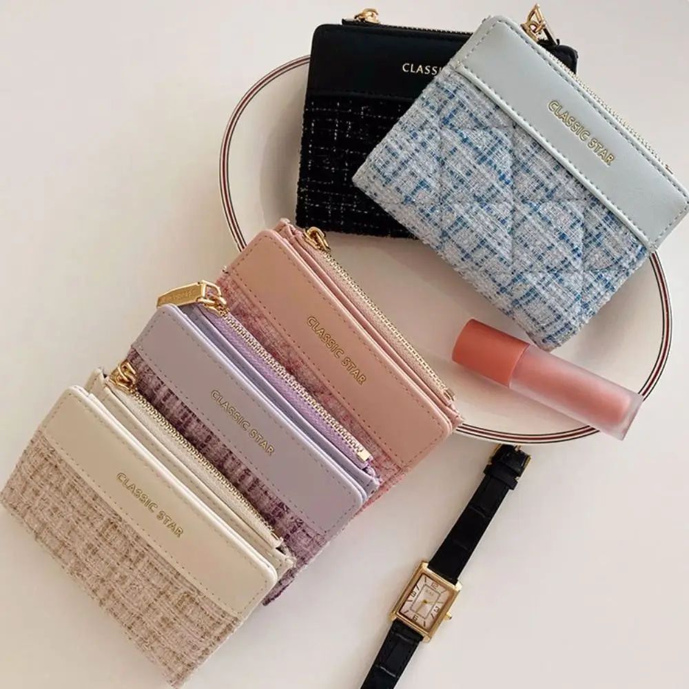 Women's PU leather short wallet, mini silver bag, retro fashion, cute ...