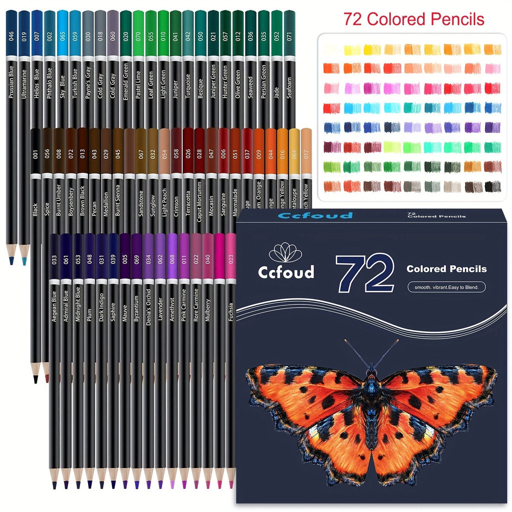 72-Color Colored Pencils for Adult Coloring Books, Back to School ...