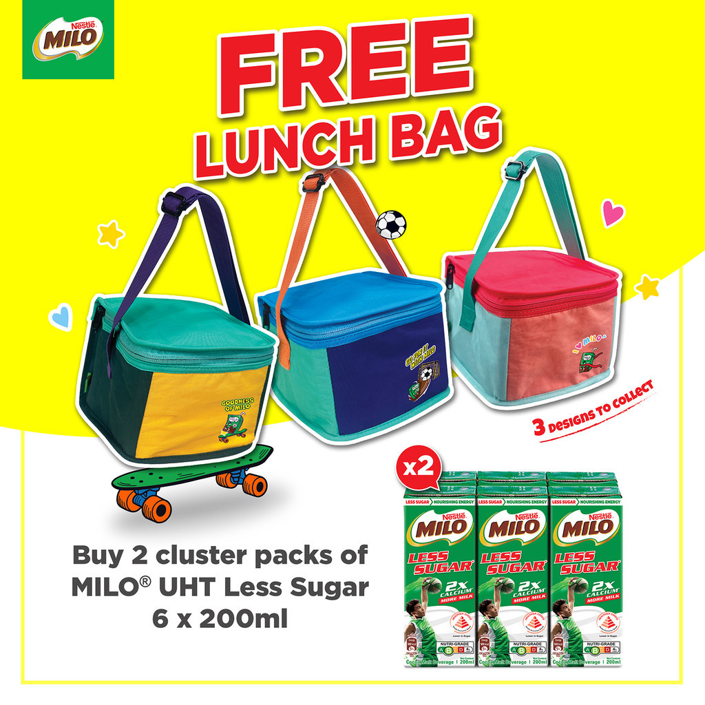 [VALUE PACK] MILO 200ml Less Sugar FREE Lunch Bag 12x200ml | Shopee ...