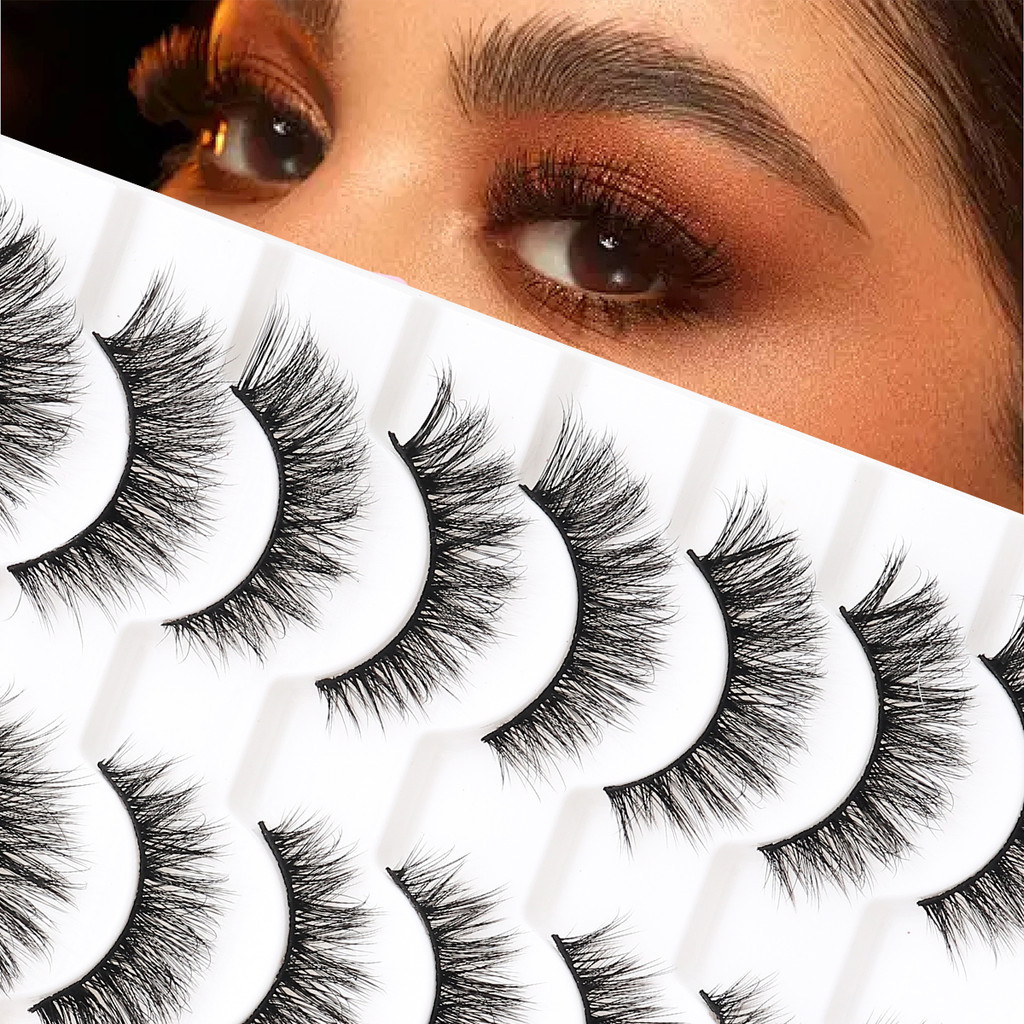 10 Pairs Soft False Eyelashes, Fluffy Natural Appearance Artificial ...