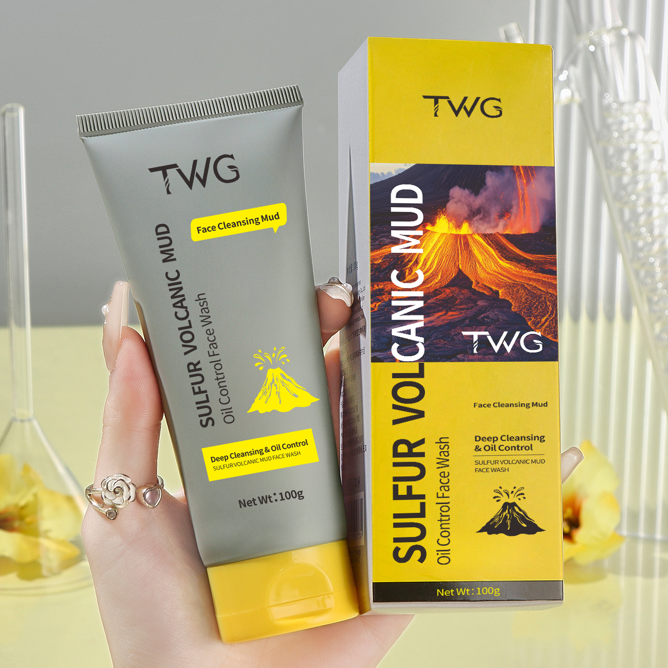 TWG SULFUR VOLCANIC MUD FACE WASH Moisturizing and gentle cleansing ...