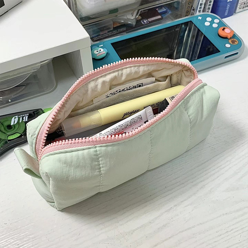 Korean Style Minimalist Solid Color Pencil Case Student Large Capacity ...