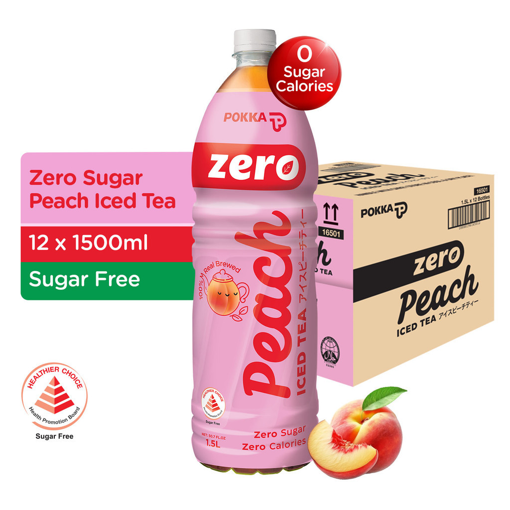 [1 Carton] Pokka Ice Peach Tea Zero Sugar (12x1.5L) | Shopee Singapore