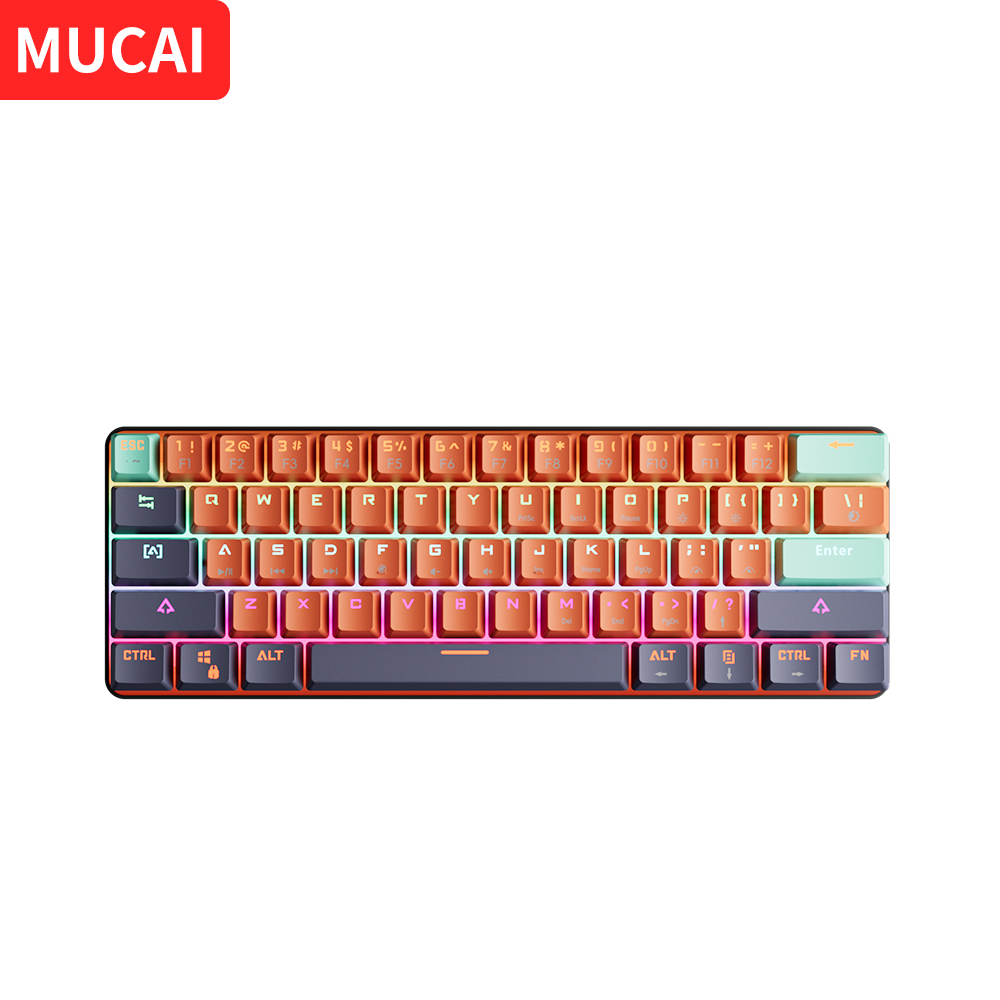 MUCAI 61 Key Mechanical Keyboard USB Wired LED Backlit Axis Gaming ...