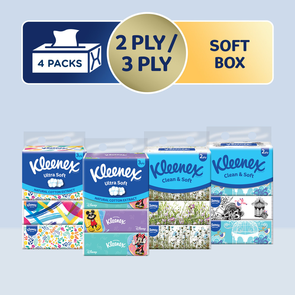 Kleenex Facial Tissue Assorted (4 packs) | Shopee Singapore