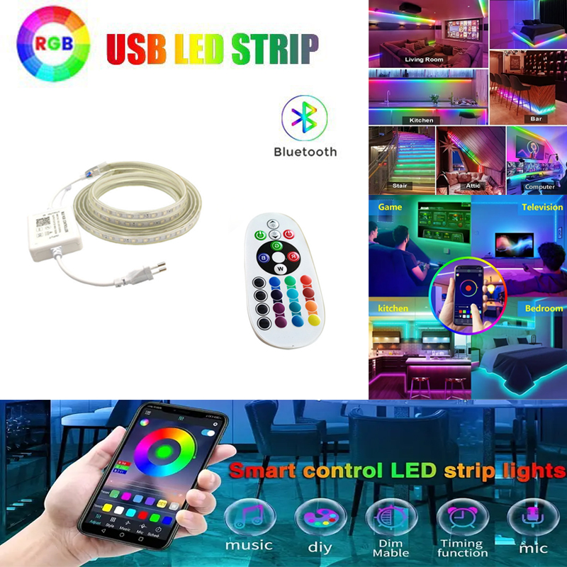 LED strip RGB-IC voice control 220V graffiti APP intelligent WIFI high ...
