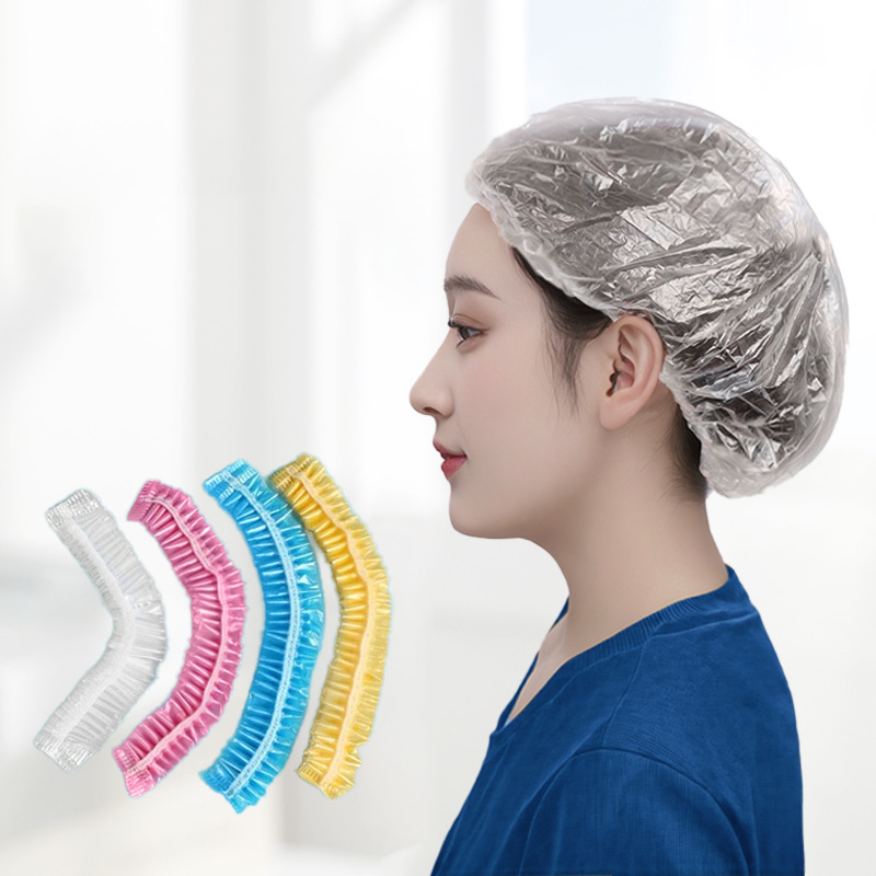 100Pcs Disposable Shower Cap Waterproof Transparent Home Hotel Shower ...