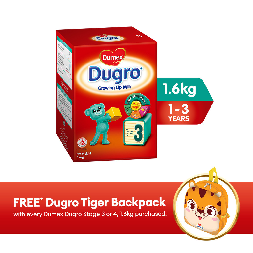 Dumex Dugro Growing Up Kid Milk Formula - Stage 3 (1.6kg) FREE Tiger ...