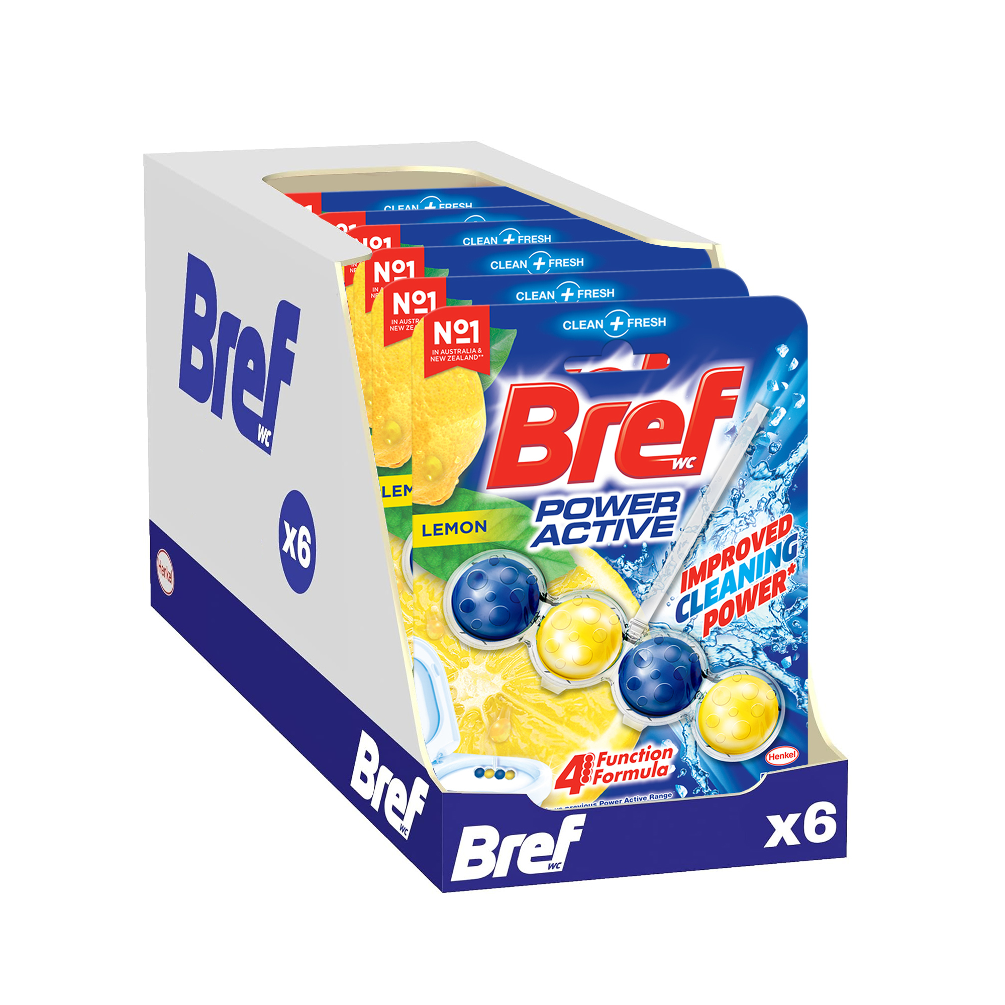 Bref Power Active Toilet Bowl Cleaner Juicy Lemon (6x50g) | Shopee ...