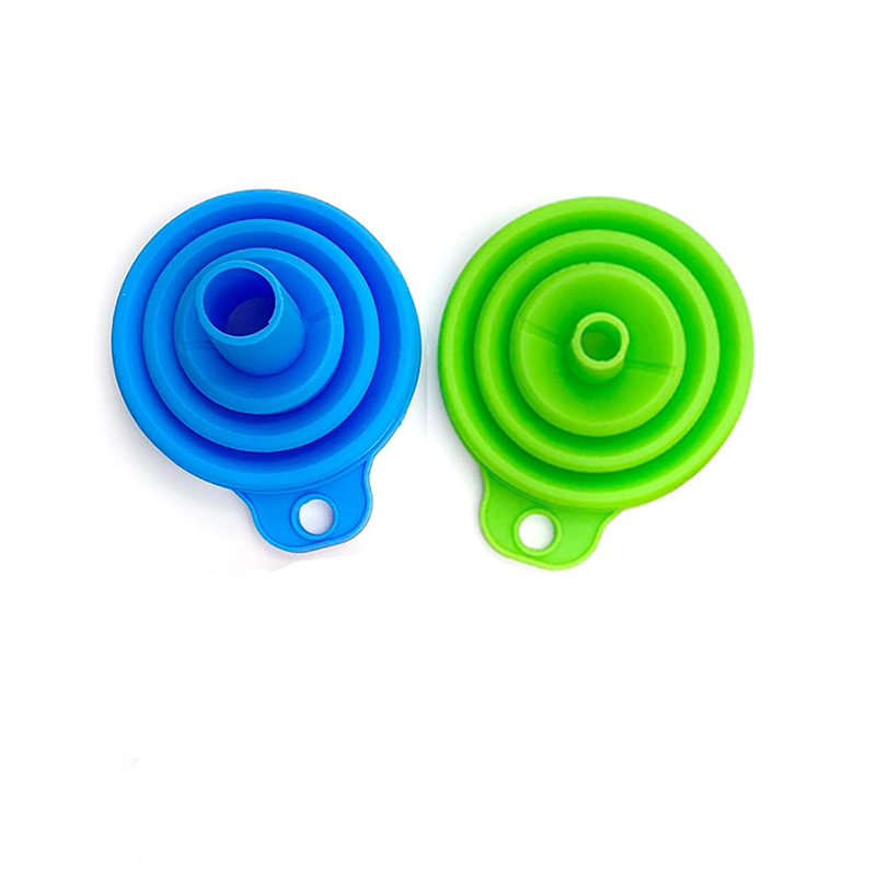 Kitchen Silicone Foldable Funnel 2-Piece Set, Flexible Foldable Cooking ...