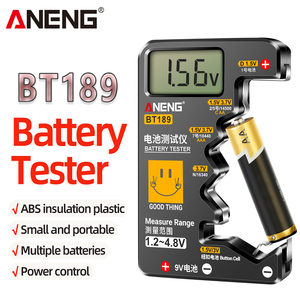 ANENG BT189 Button Cell Battery Tester 9V N D C AA AAA Universal ...