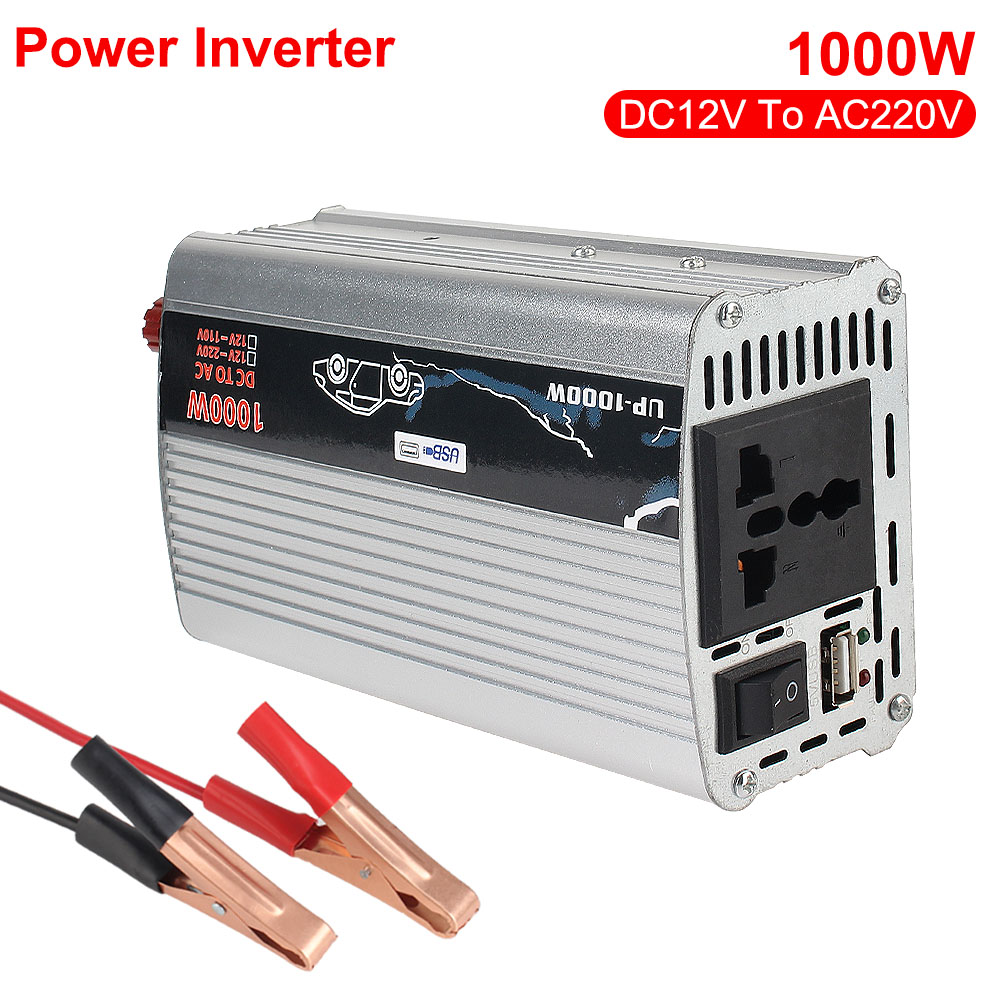 1000W Pure Sine Wave Power Inverter 12V to 110V 220V for Car Home ...