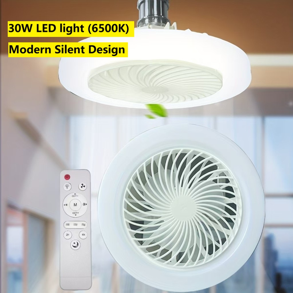 Fan Light Modern Silent LED Ceilingwith Remote Control 30W Dimmable LED ...