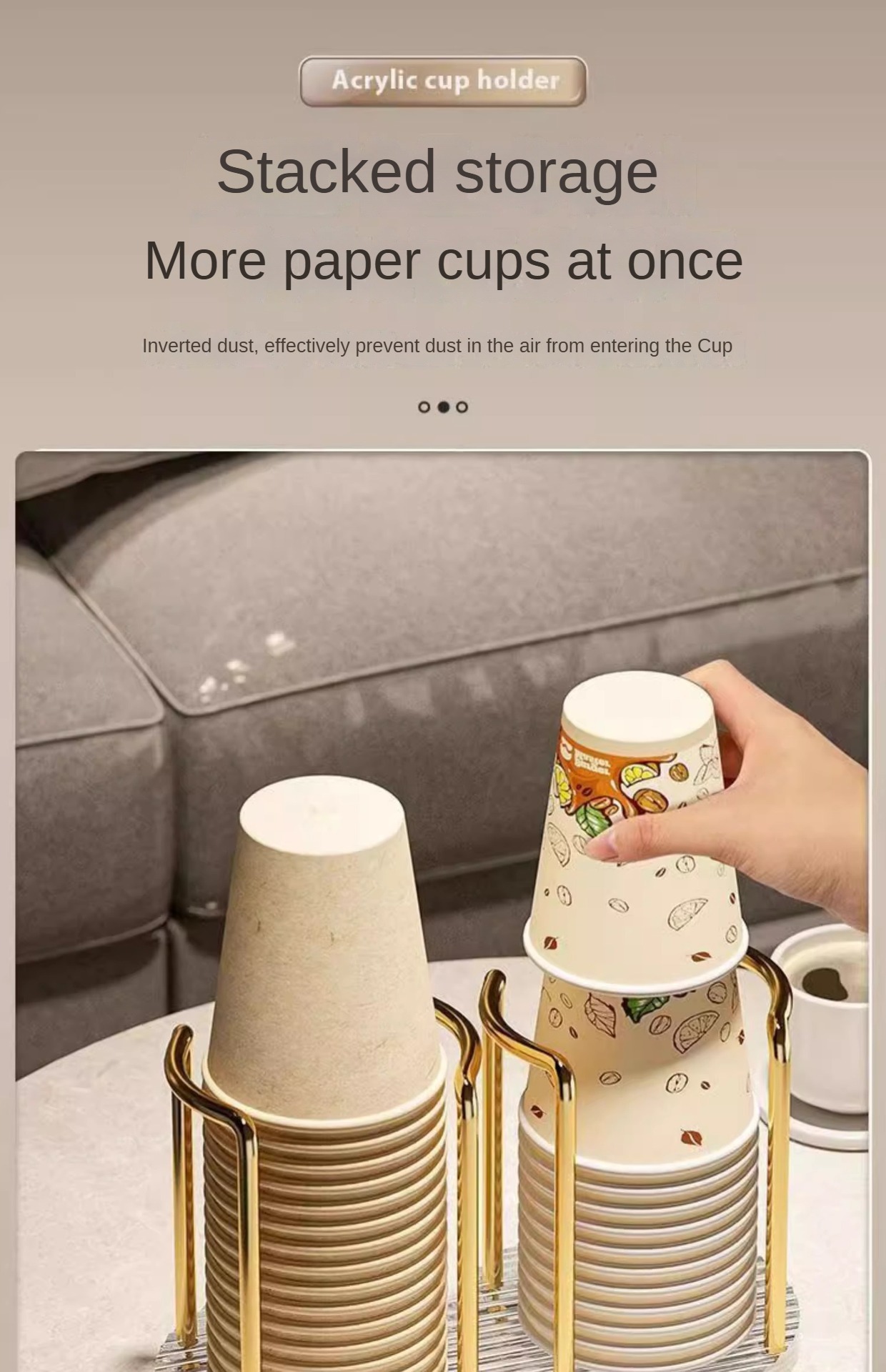 Acrylic Desktop Organizer for Disposable Paper Cup Holder and Tea Cup ...