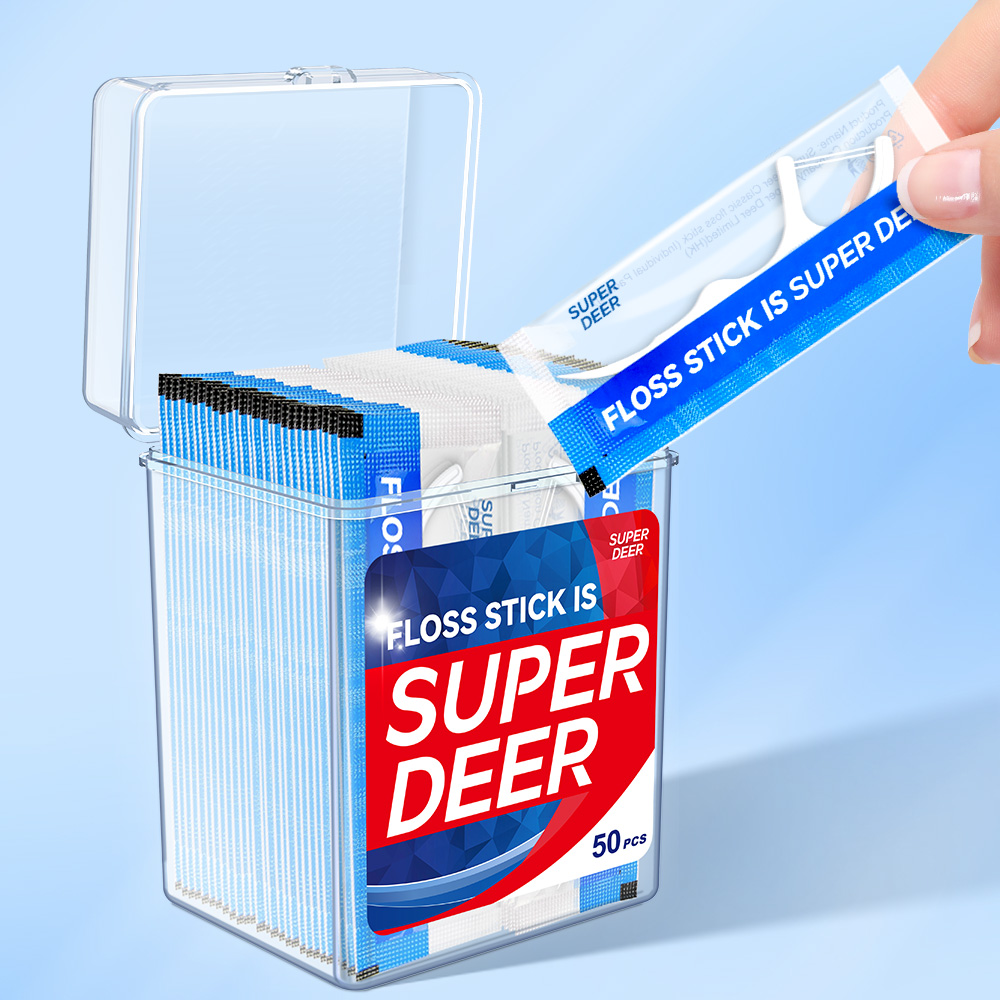 Super deer 50pcs Dental Floss Picks Independent Packaging Portable Box ...